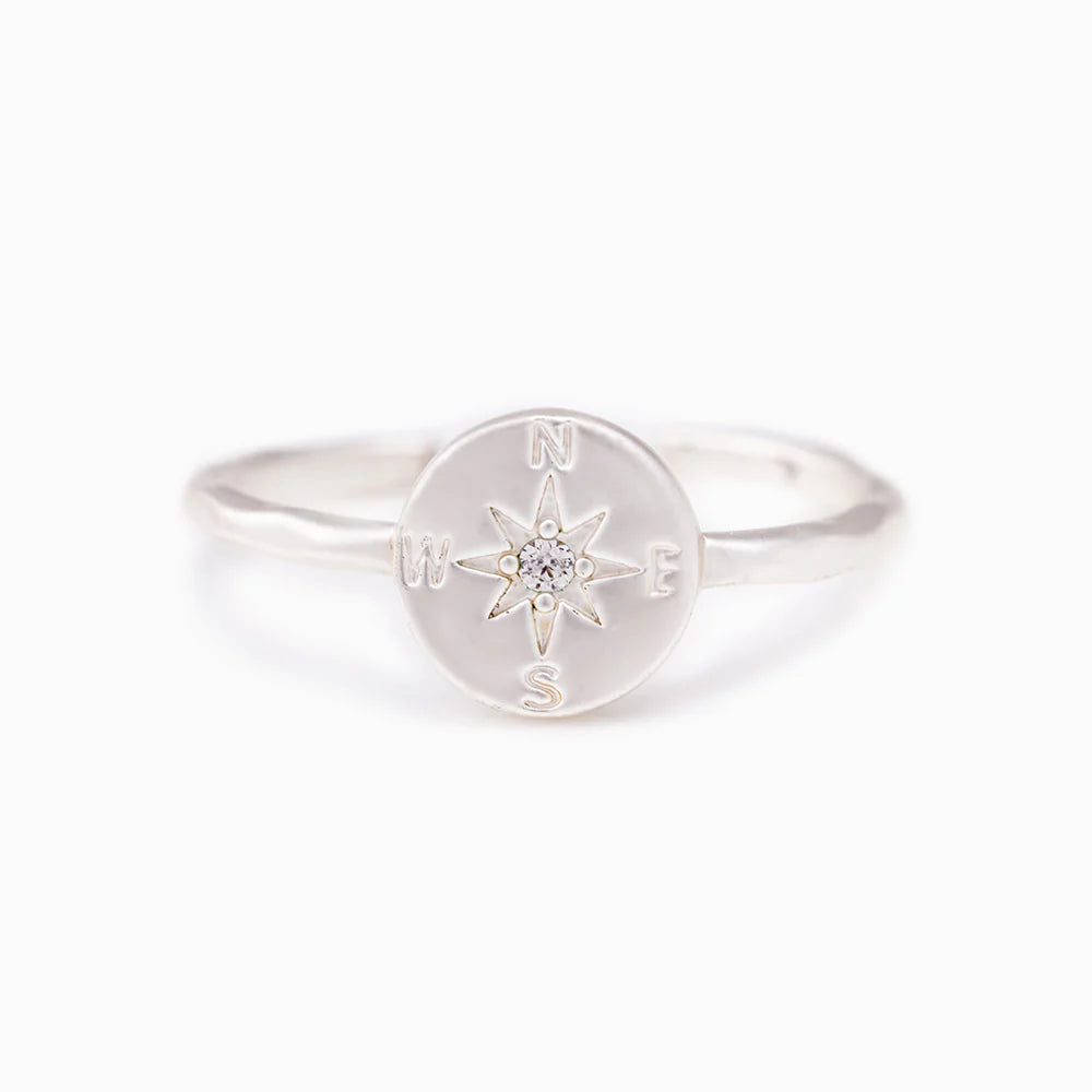 "Stay Safe" Compass Ring | Meaningful Gift for Daughter – SARAH'S WHISPER